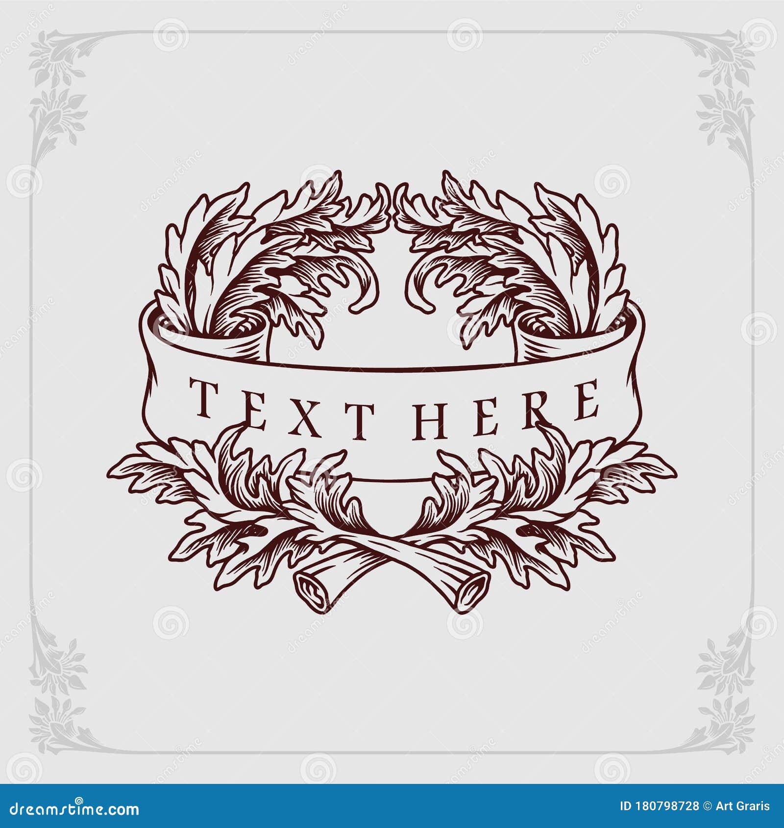 Design Flourish Label Banner Engraving Stock Vector - Illustration of ...
