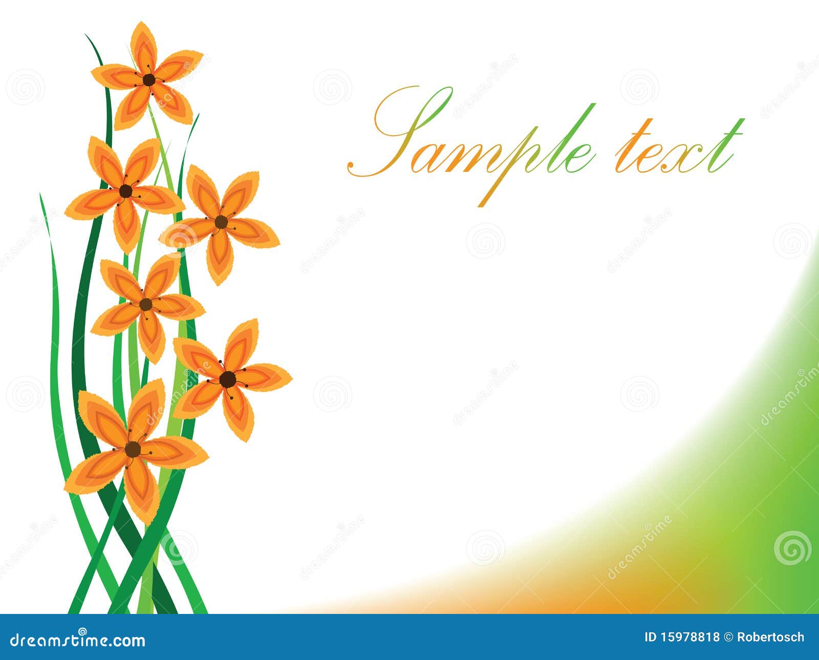 Design with Flowers and Grass Stock Vector - Illustration of artistic ...