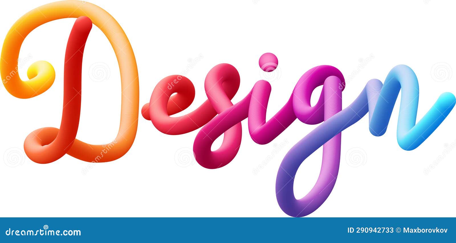 Design Fluid 3d Twist Text Made of Blended Colorful Circles Stock ...