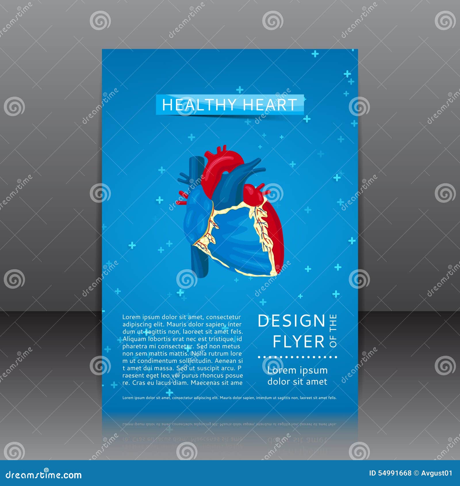 Design of the Flyer with Healthy Heart Stock Vector - Illustration of ...