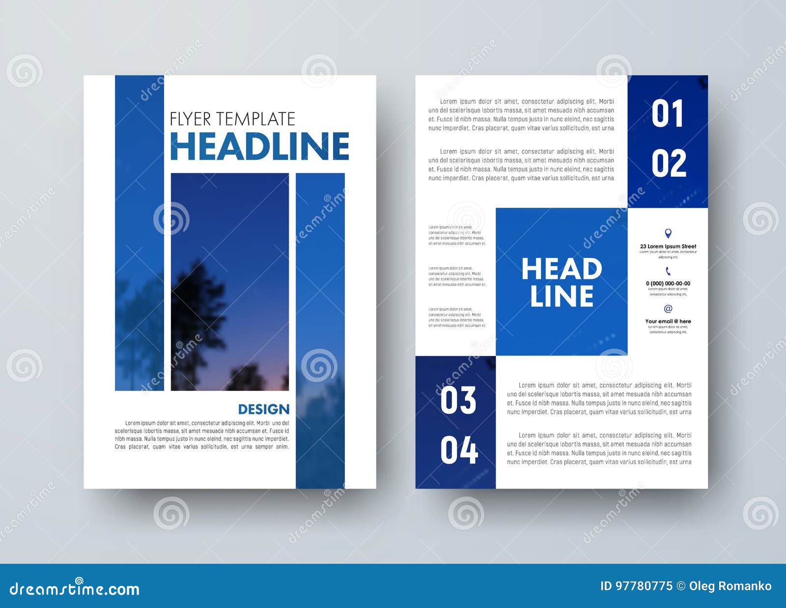 Design Flyer with Square and Rectangular Shapes for the Photo Stock ...