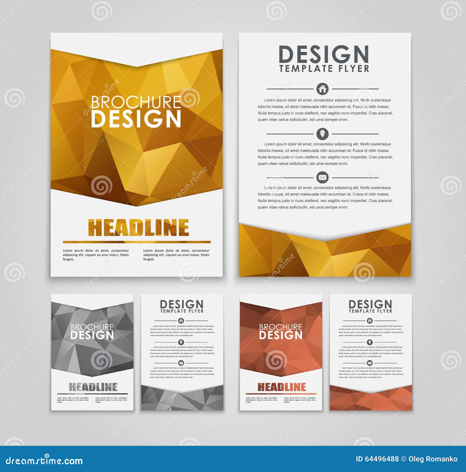 Design Flyers and Brochures Polygonal Stock Vector - Illustration of ...