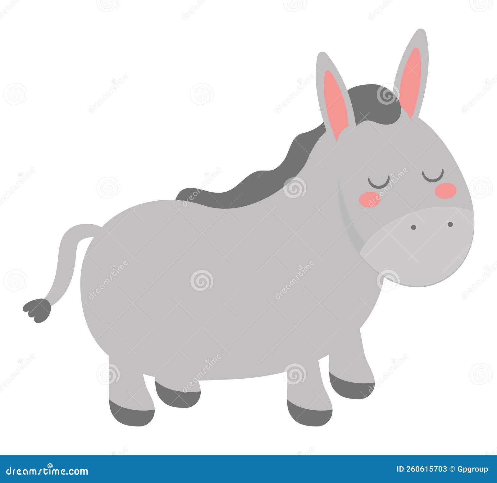 Design fofo de burro ilustração do vetor. Ilustração de divertimento ...