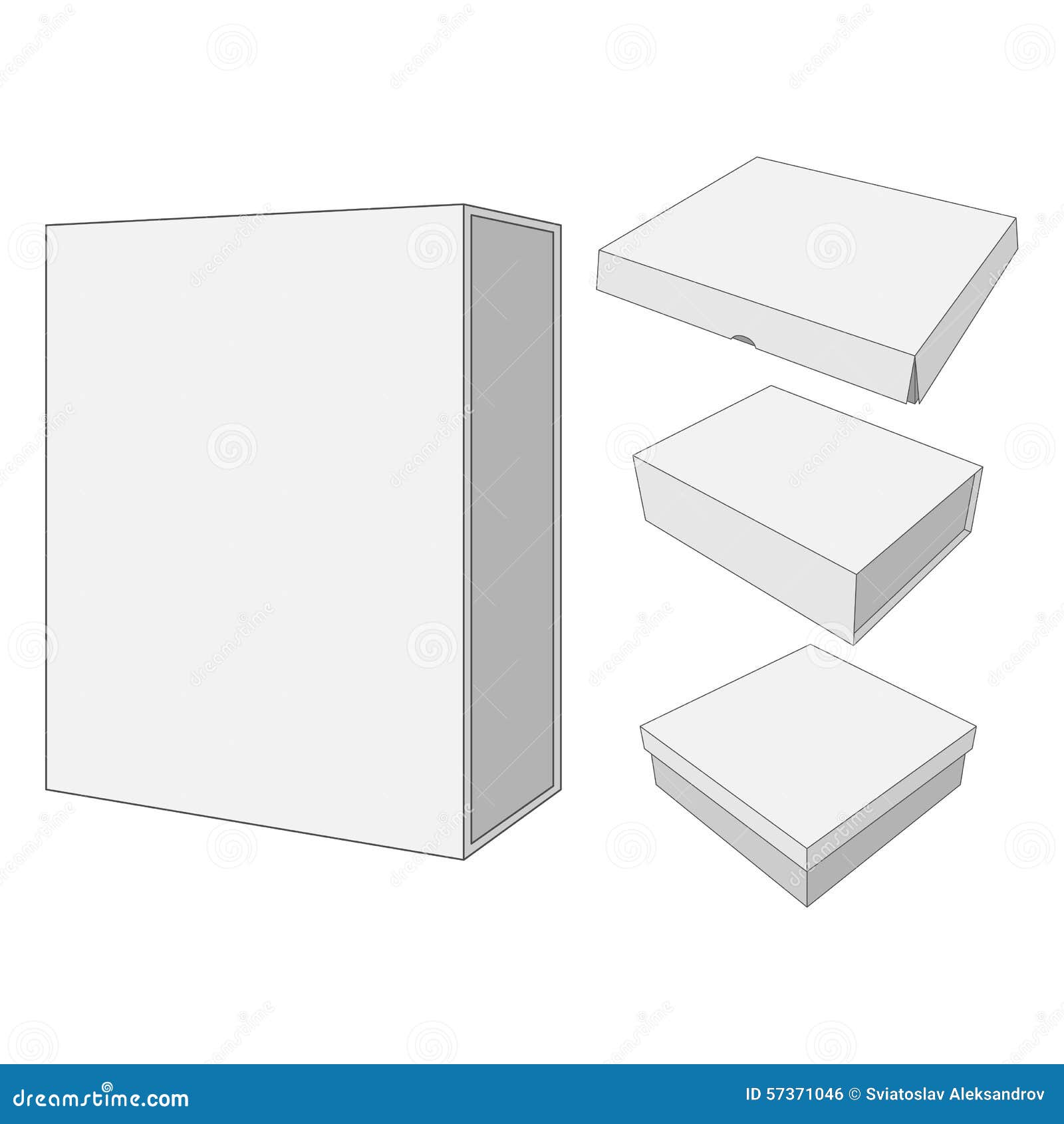 Four Cardboard Templates In Different Colors Cartoon Vector ...