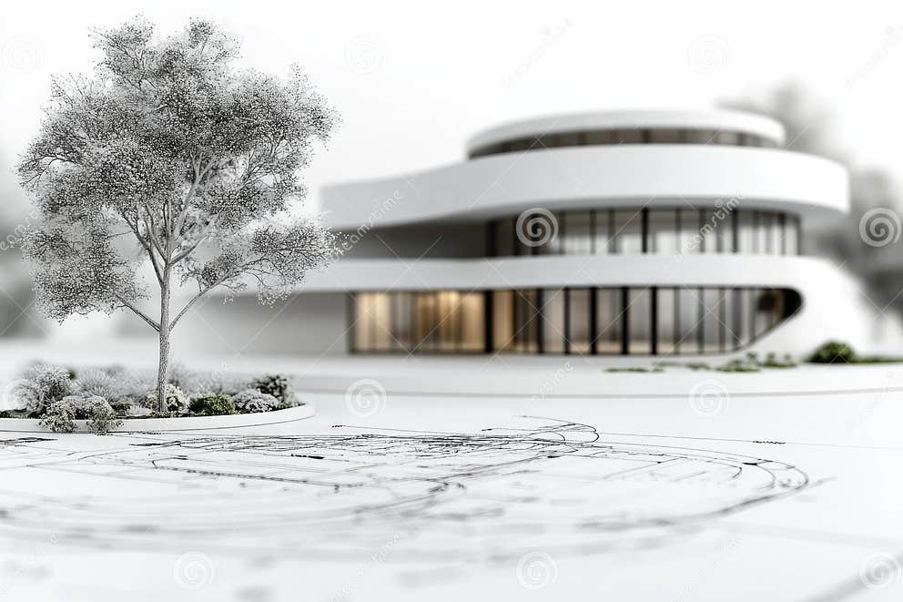 Design Framework in Focus - House Model Positioned Over Detailed ...