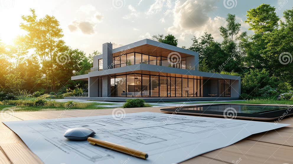 Design Framework in Focus - House Model Positioned Over Detailed ...