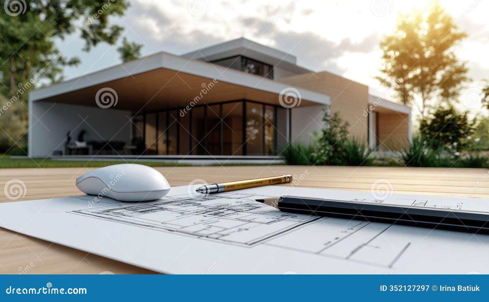 Design Framework in Focus - House Model Positioned Over Detailed ...