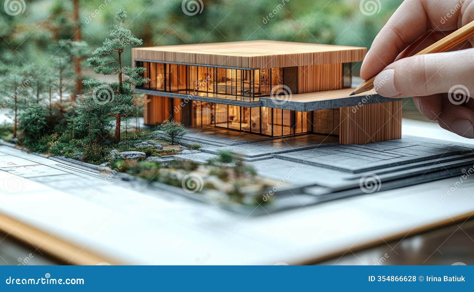 Design Framework in Focus - House Model Positioned Over Detailed ...
