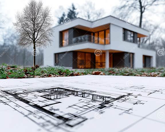 Design Framework in Focus - House Model Positioned Over Detailed ...