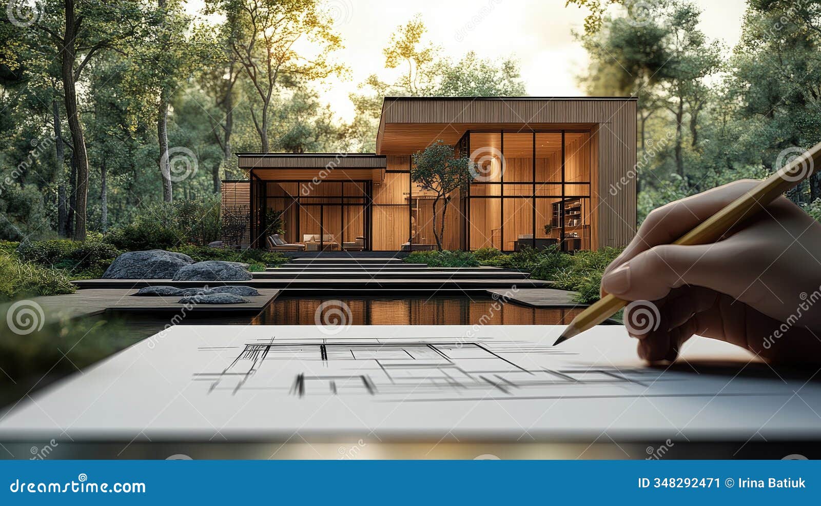 Design Framework in Focus - House Model Positioned Over Detailed ...