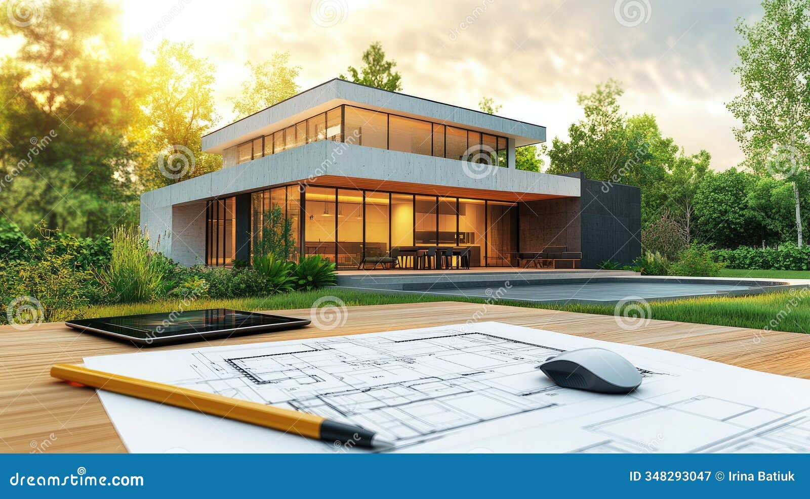 Design Framework in Focus - House Model Positioned Over Detailed ...