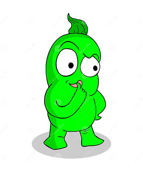 Design of Funny Alien Thinking Stock Vector - Illustration of face ...
