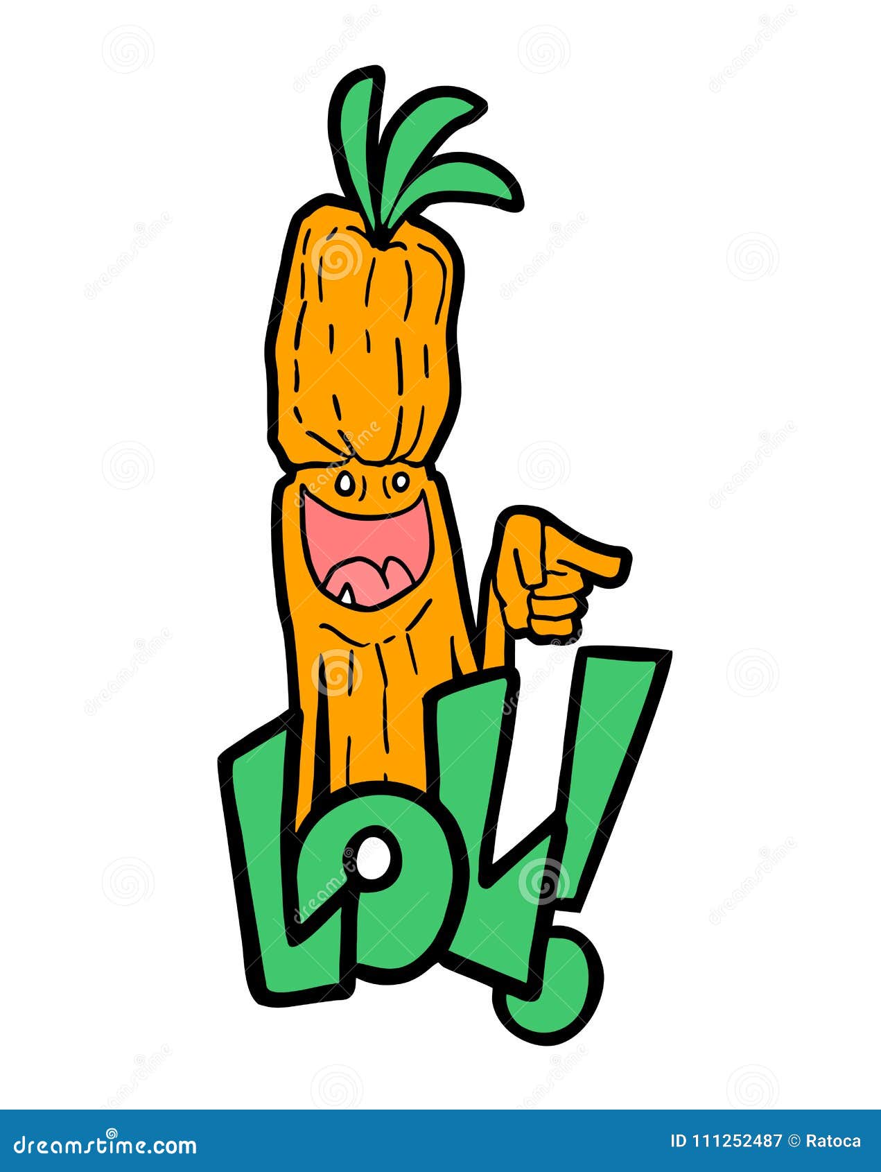 Funny carrot draw stock vector. Illustration of organic - 111252487