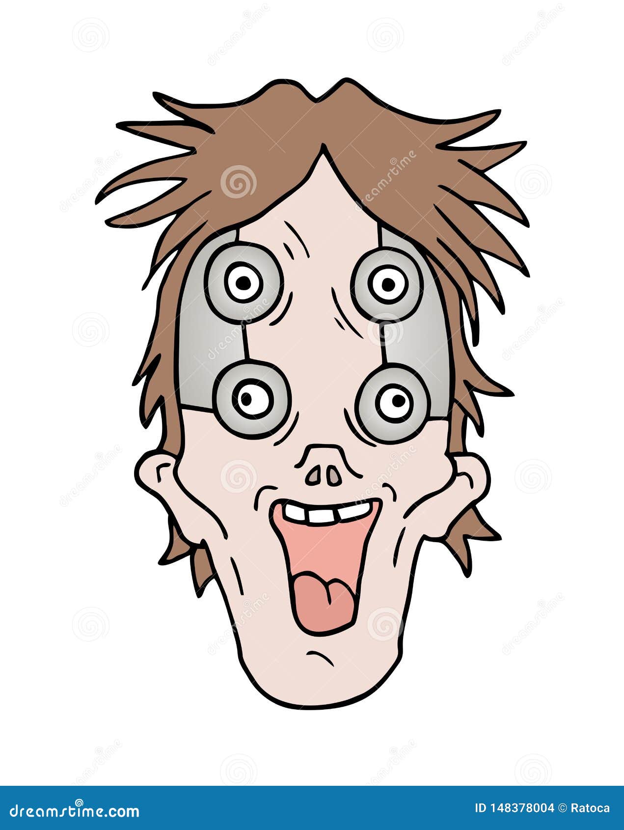 Design of Funny Cartoon Face Draw Stock Vector - Illustration of ...