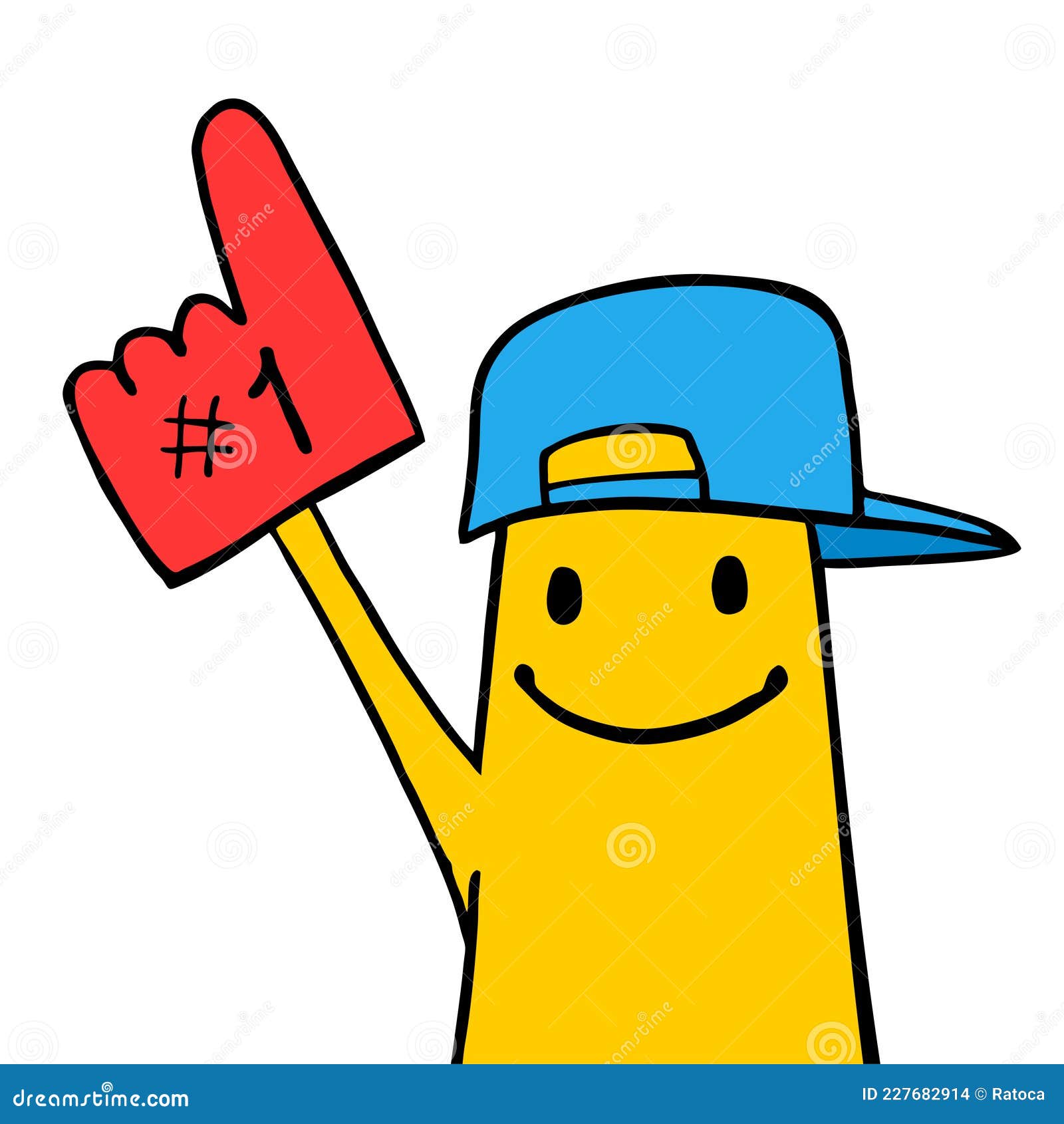 Design of Funny Character Celebrating a Victory Stock Vector ...