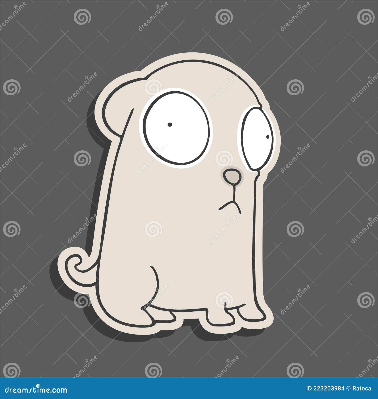 Design of funny dog draw stock vector. Illustration of vector - 223203984