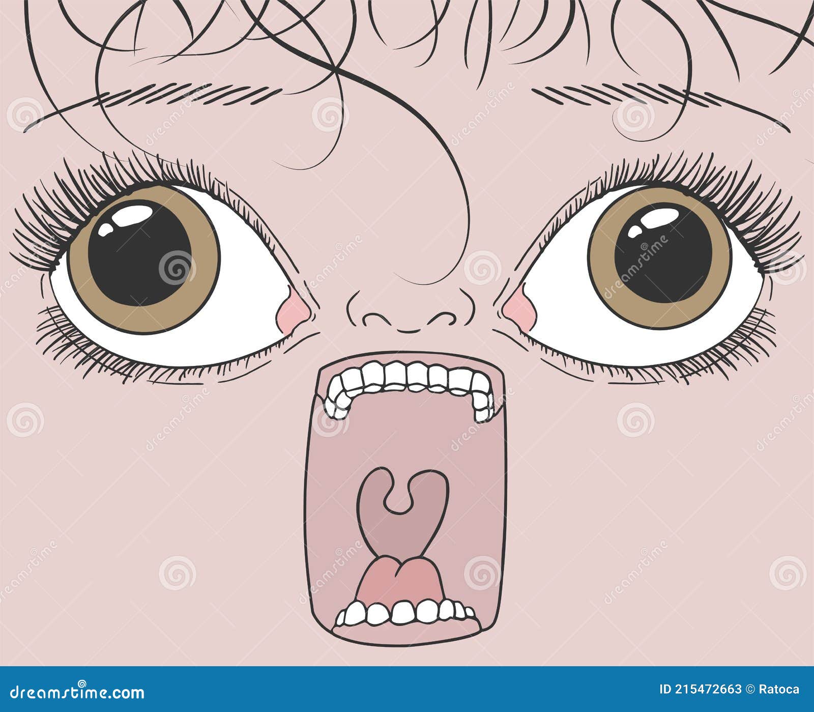 Design of Funny Face Screaming Stock Vector - Illustration of emoticon ...