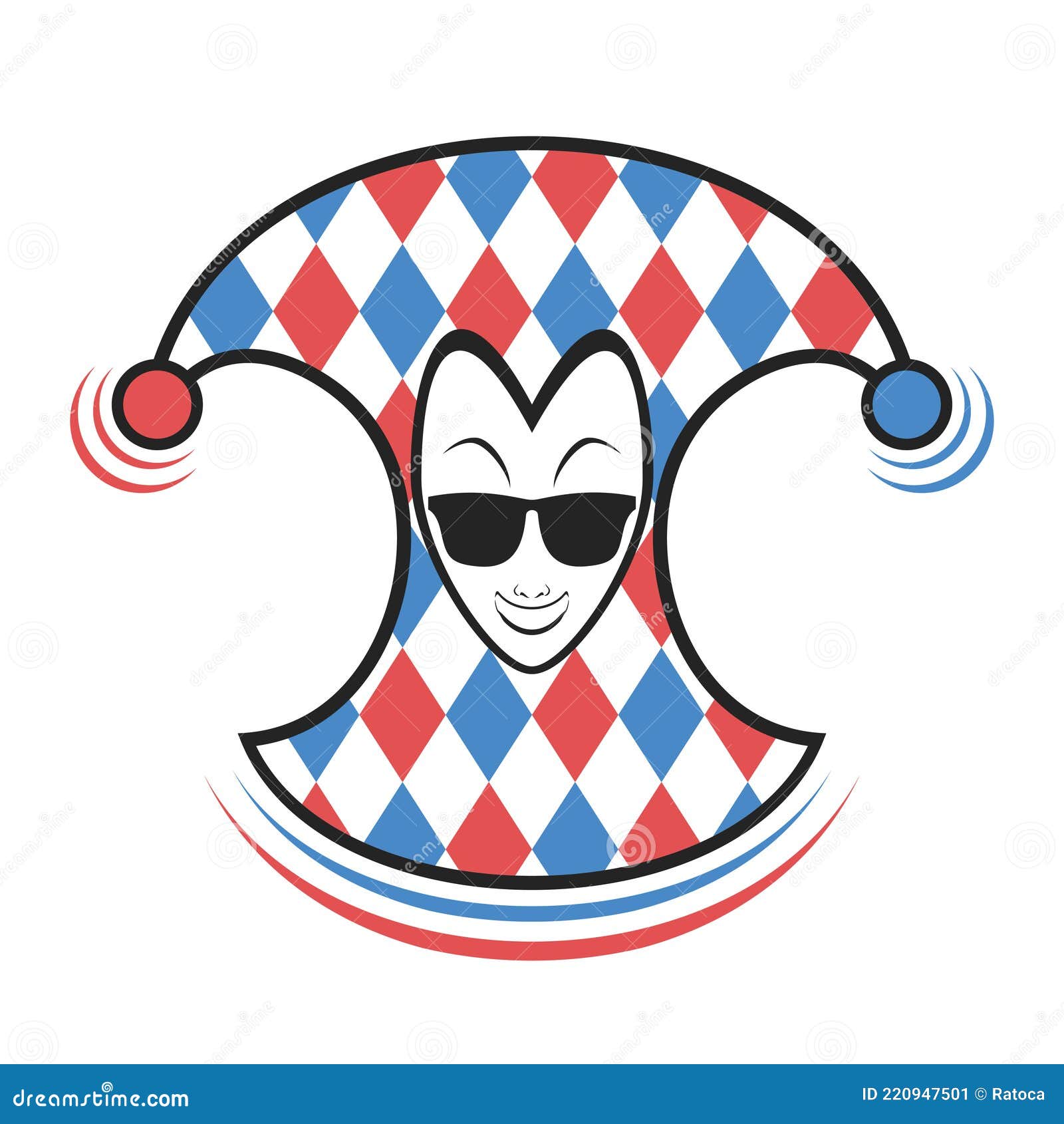 Design of Funny Jester Illustration Stock Vector - Illustration of mask ...