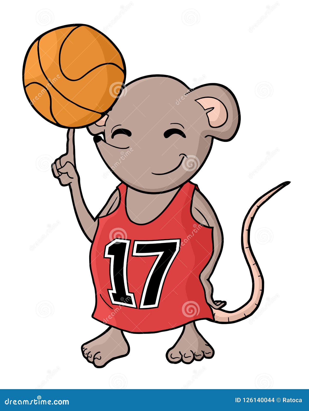 Rat basket player stock vector. Illustration of athlete - 126140044