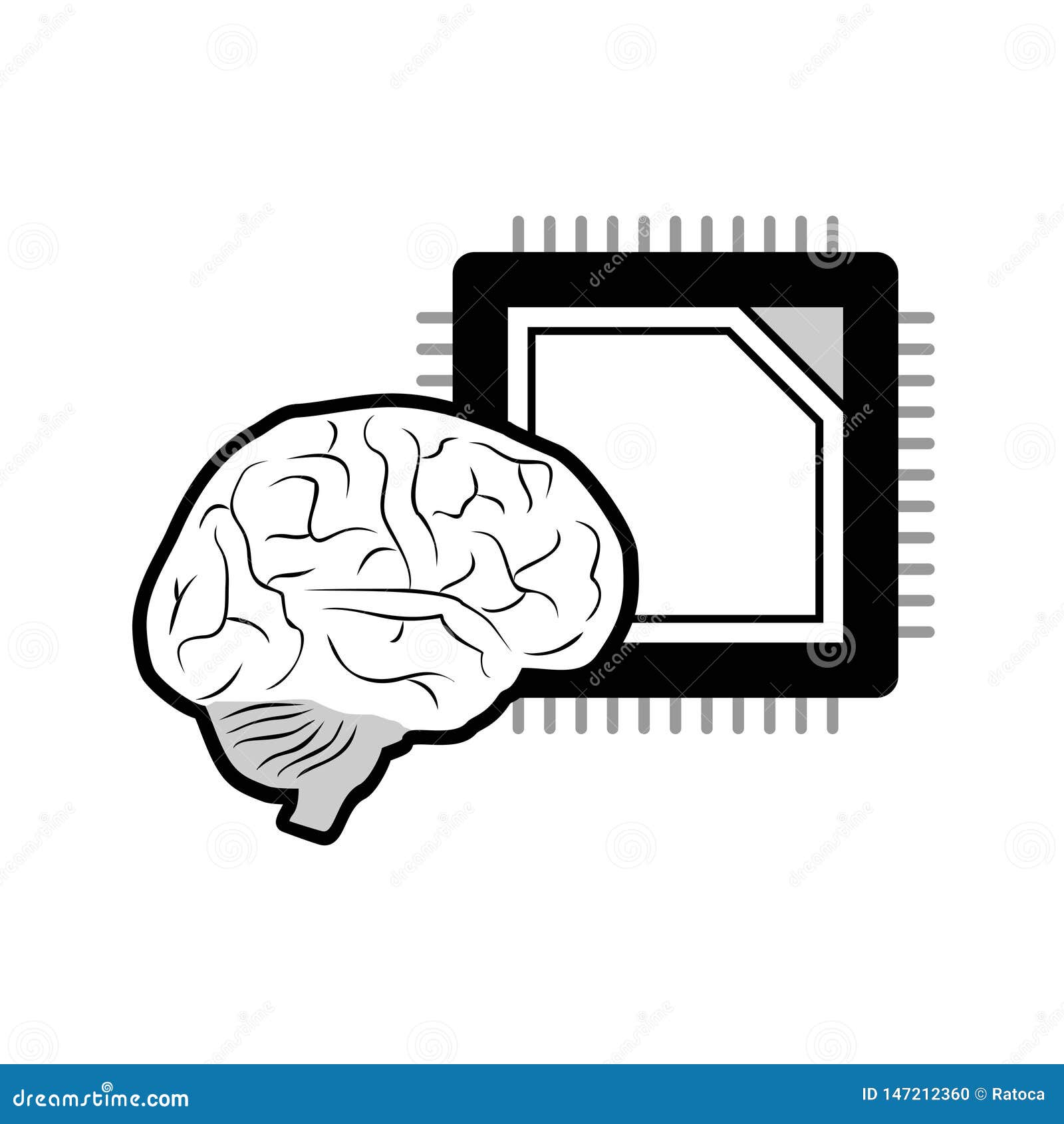 Design of Futuristic Brain Tech Stock Vector - Illustration of system ...