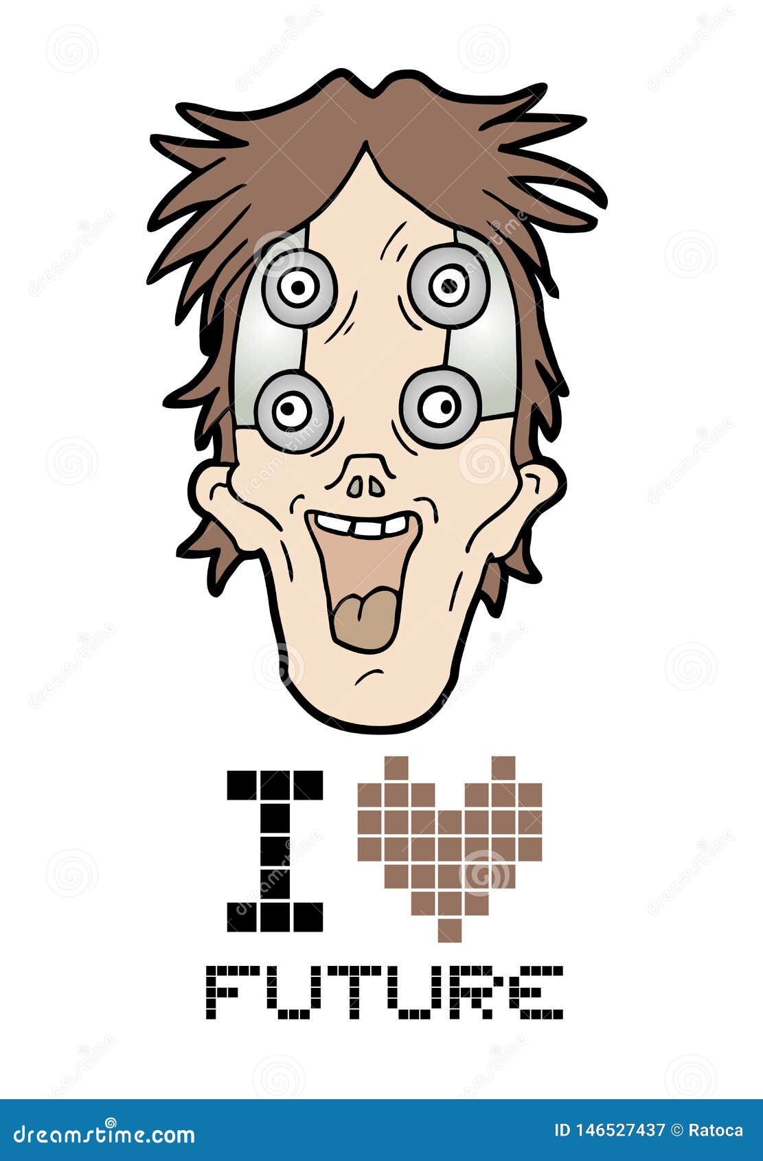 Design of Futuristic Face Draw Stock Vector - Illustration of ...