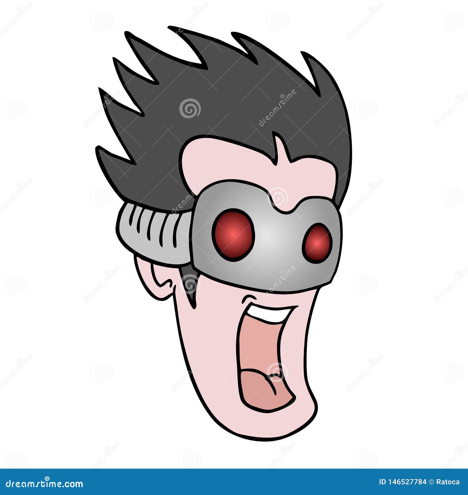 Design of Futuristic Face Draw Stock Vector - Illustration of ...