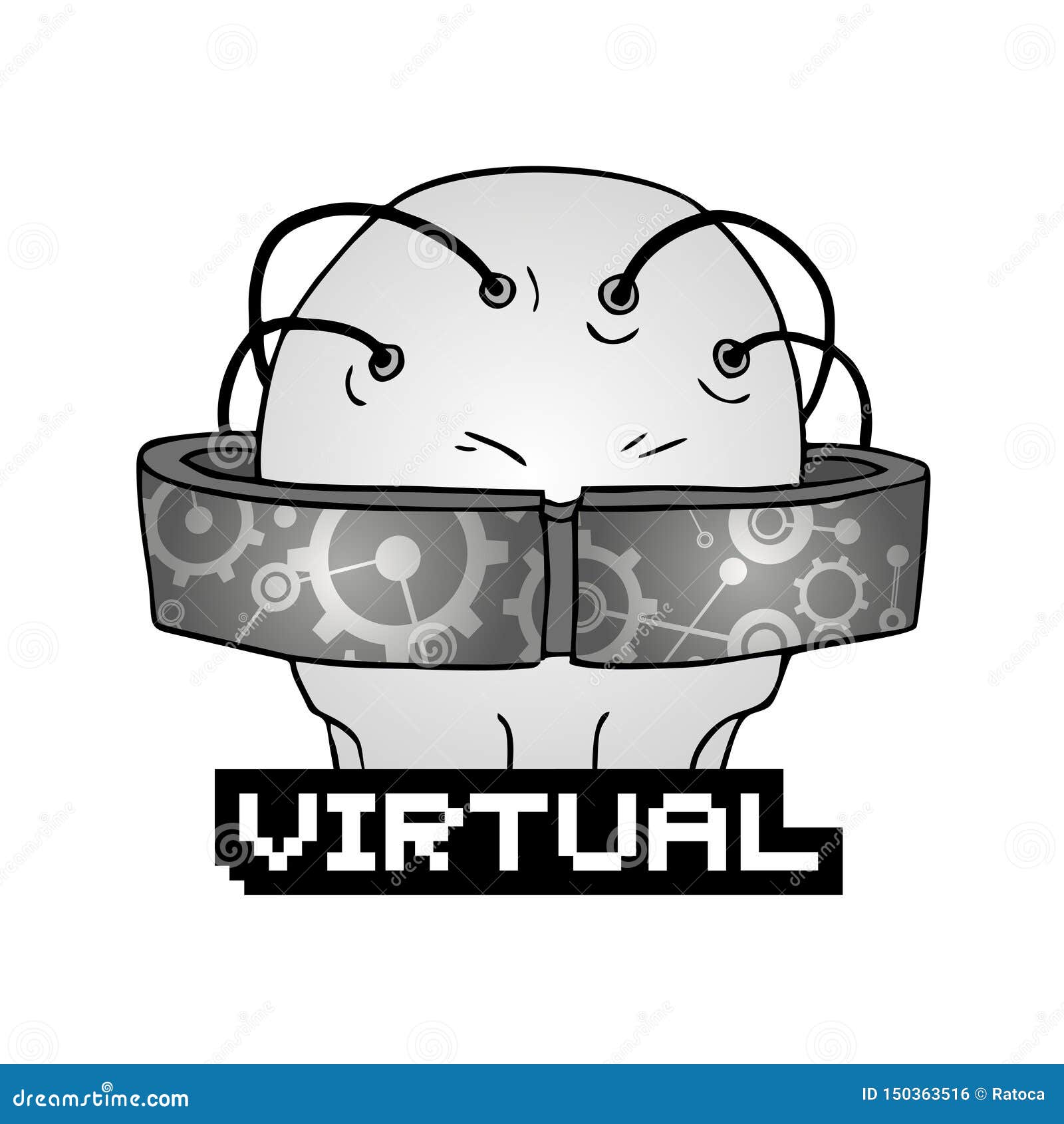 Design of Futuristic Face Draw Stock Vector - Illustration of face ...