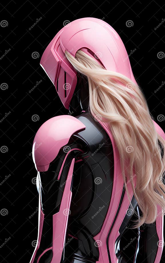 Design of a Futuristic Pink Android. Machine Equipped with Artificial ...