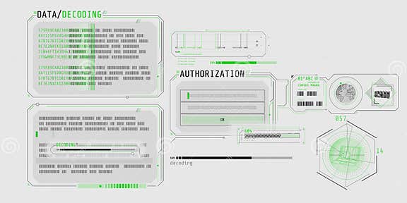 Data Decoding Program Screen With Authorization Window Stock Vector Illustration Of Interface