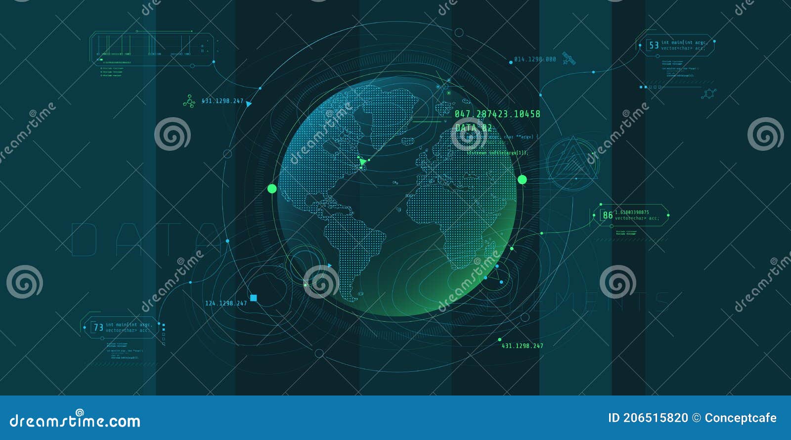 Design of a Futuristic Software Interface for Planetary Search. Stock ...