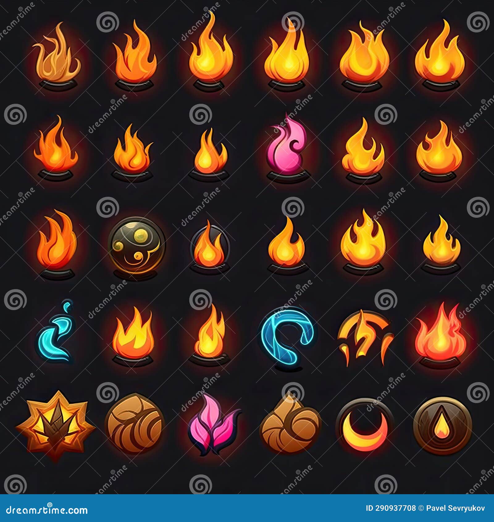 Design Game Fire Flame Ai Generated Stock Photo - Image of blaze ...