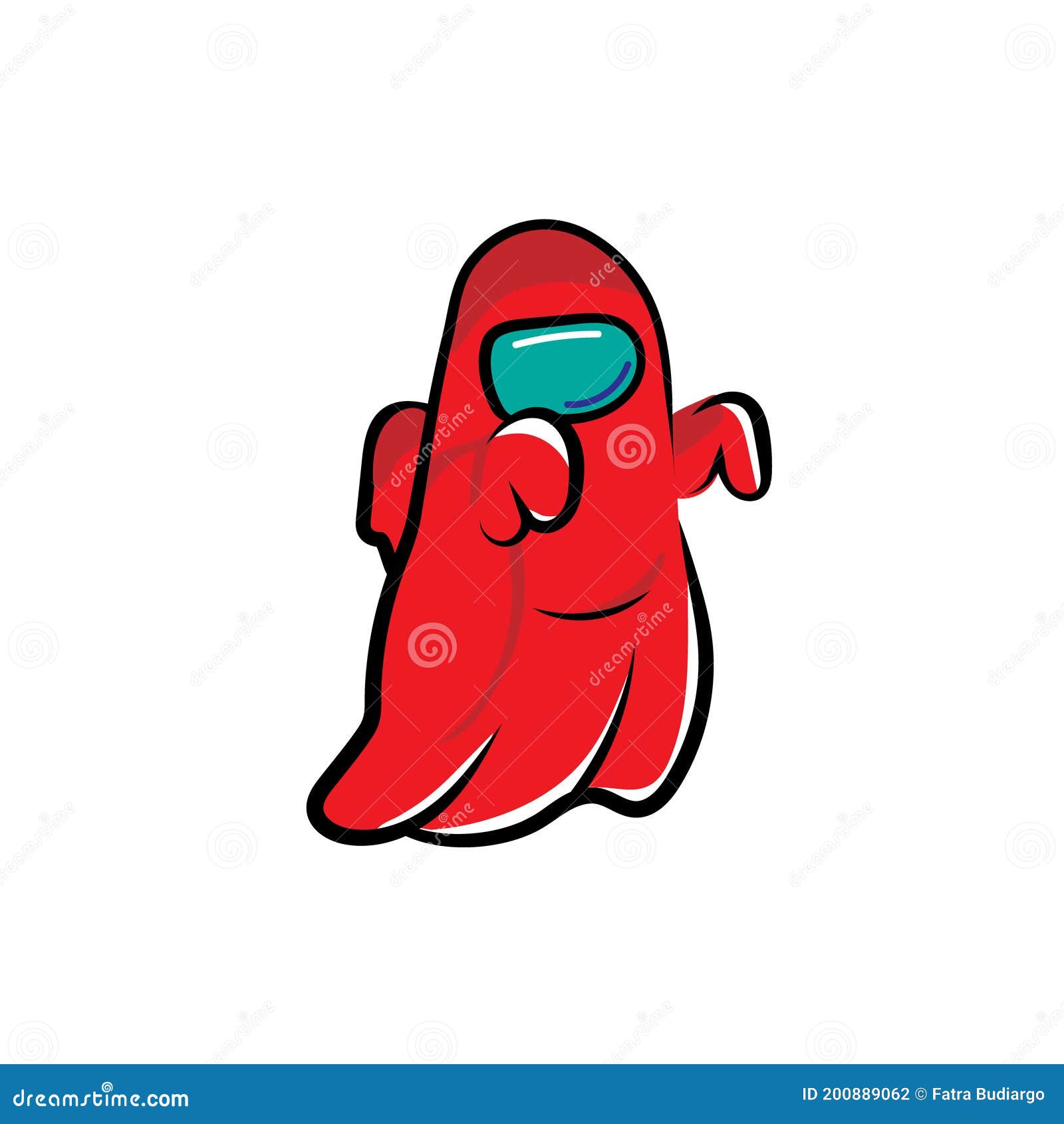 Design Character Game among Us Trending Ghost Red Stock Vector ...