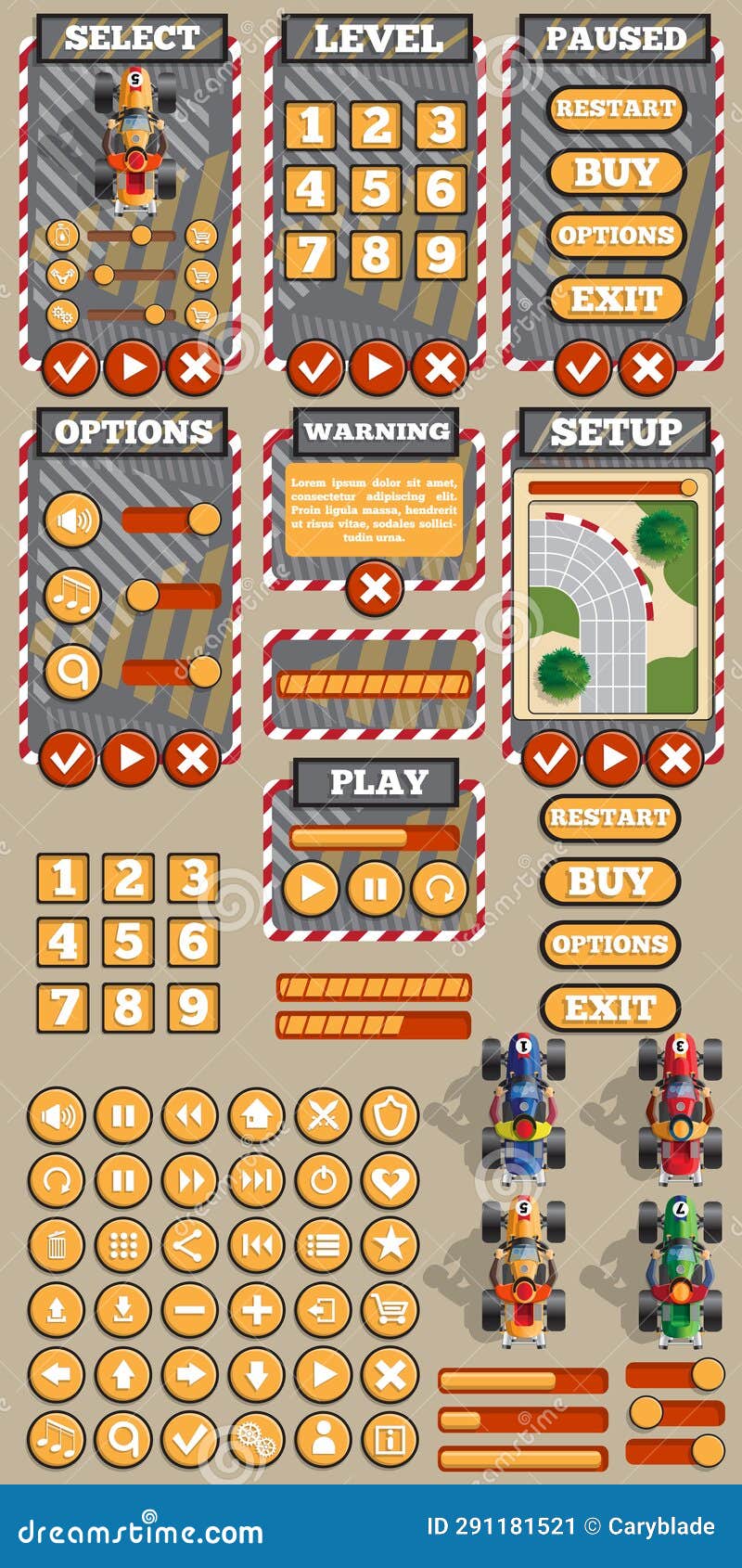 Design of the Game User Interface. Stock Vector - Illustration of level ...