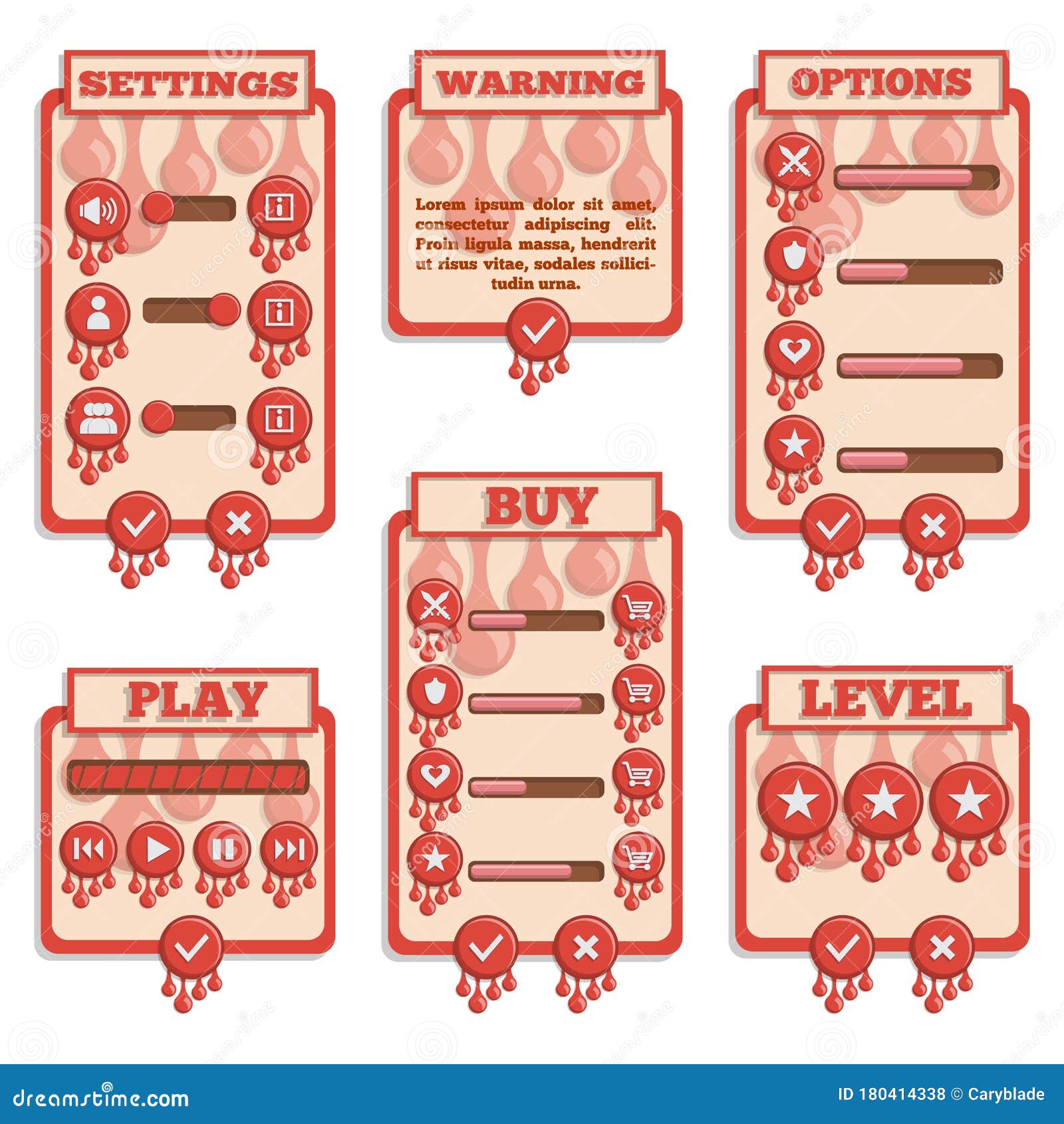 Design of the Game User Interface. Stock Vector - Illustration of ...