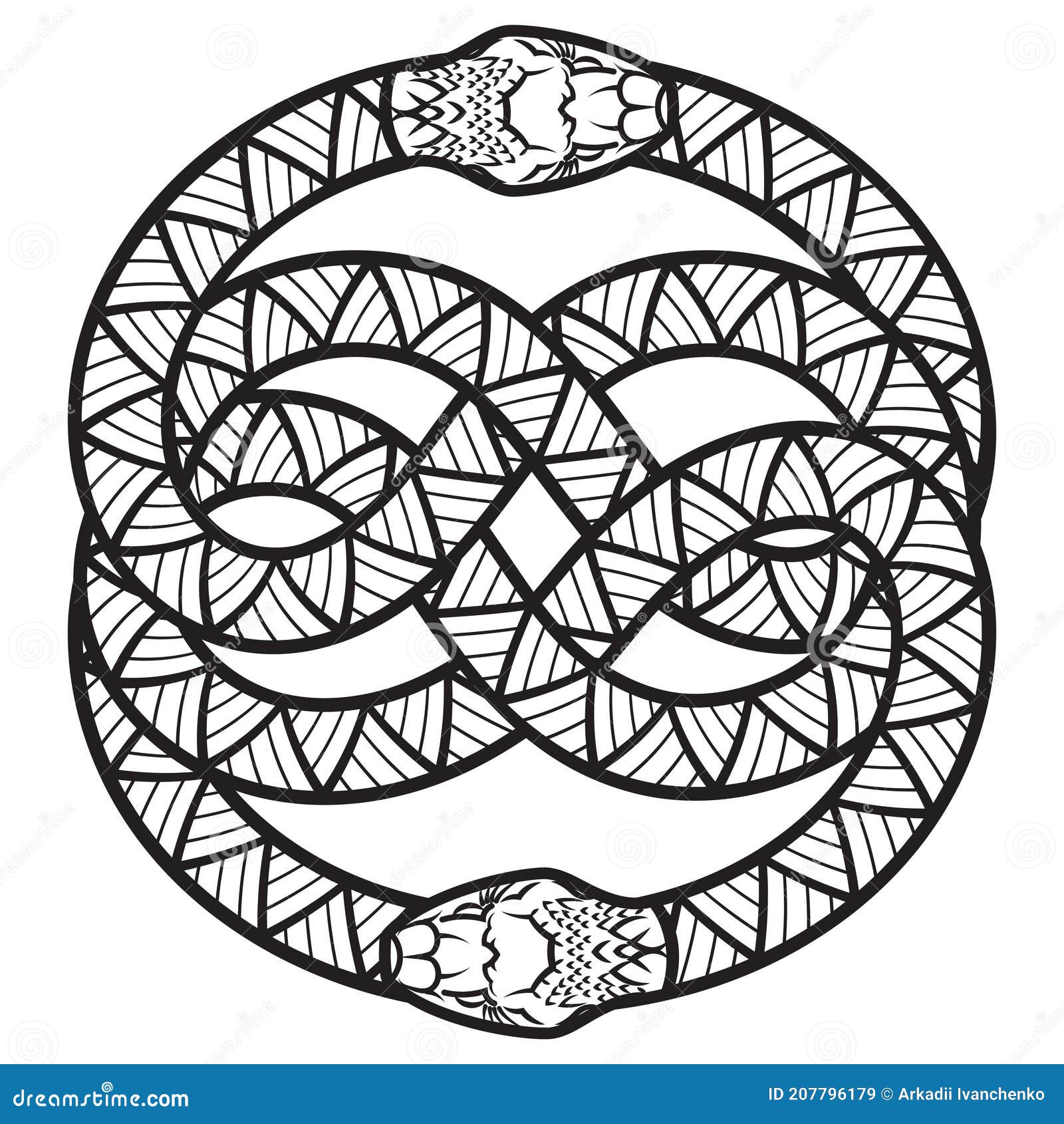 Two Intertwined Snakes. Tattoo Silhouette. Vector Image | CartoonDealer ...