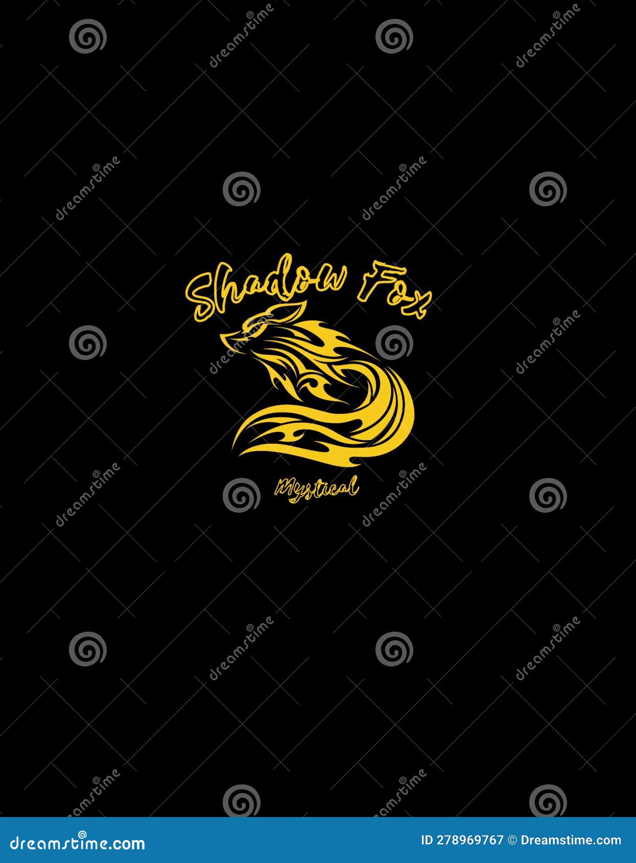 Design Grafis Shadow Fox Mistical Stock Illustration - Illustration of ...