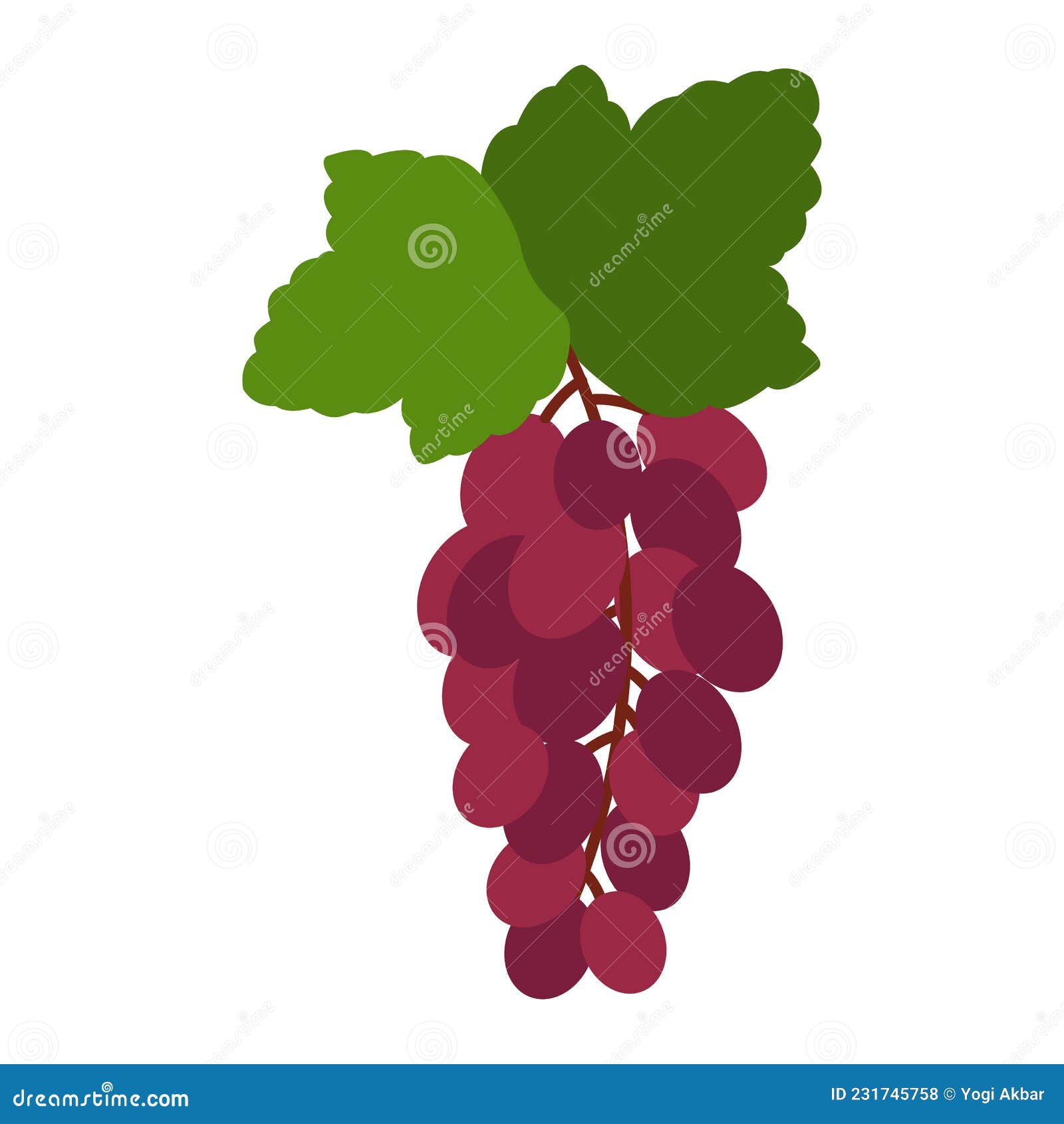Design of a Grape in Flat Style, Vector Image, Illustration Design ...