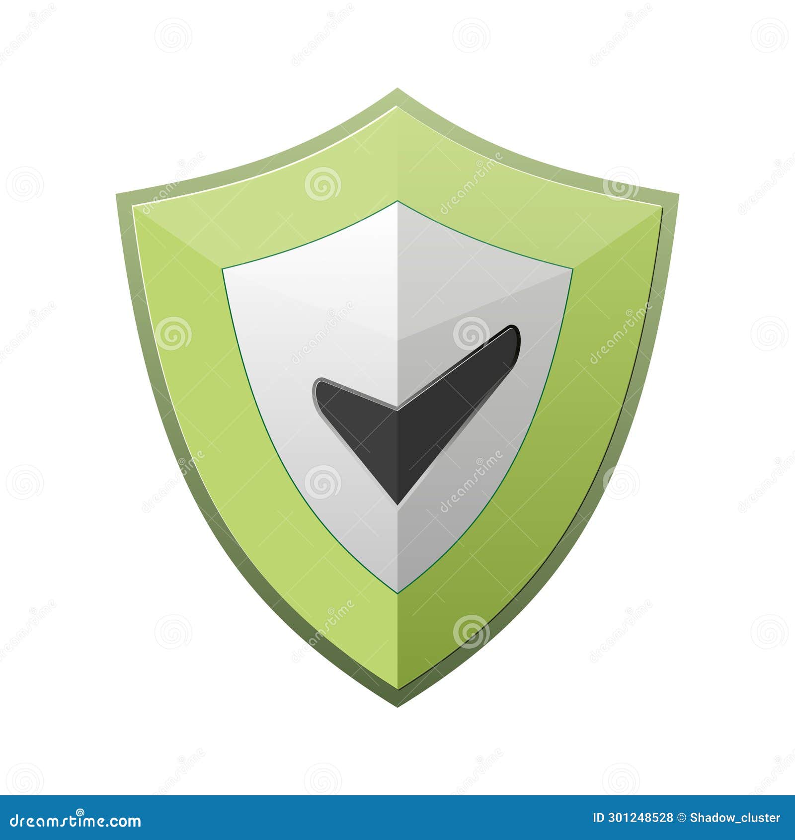 Design Green 3d Shield Checkmark Protect, Security Vector Icon Stock ...