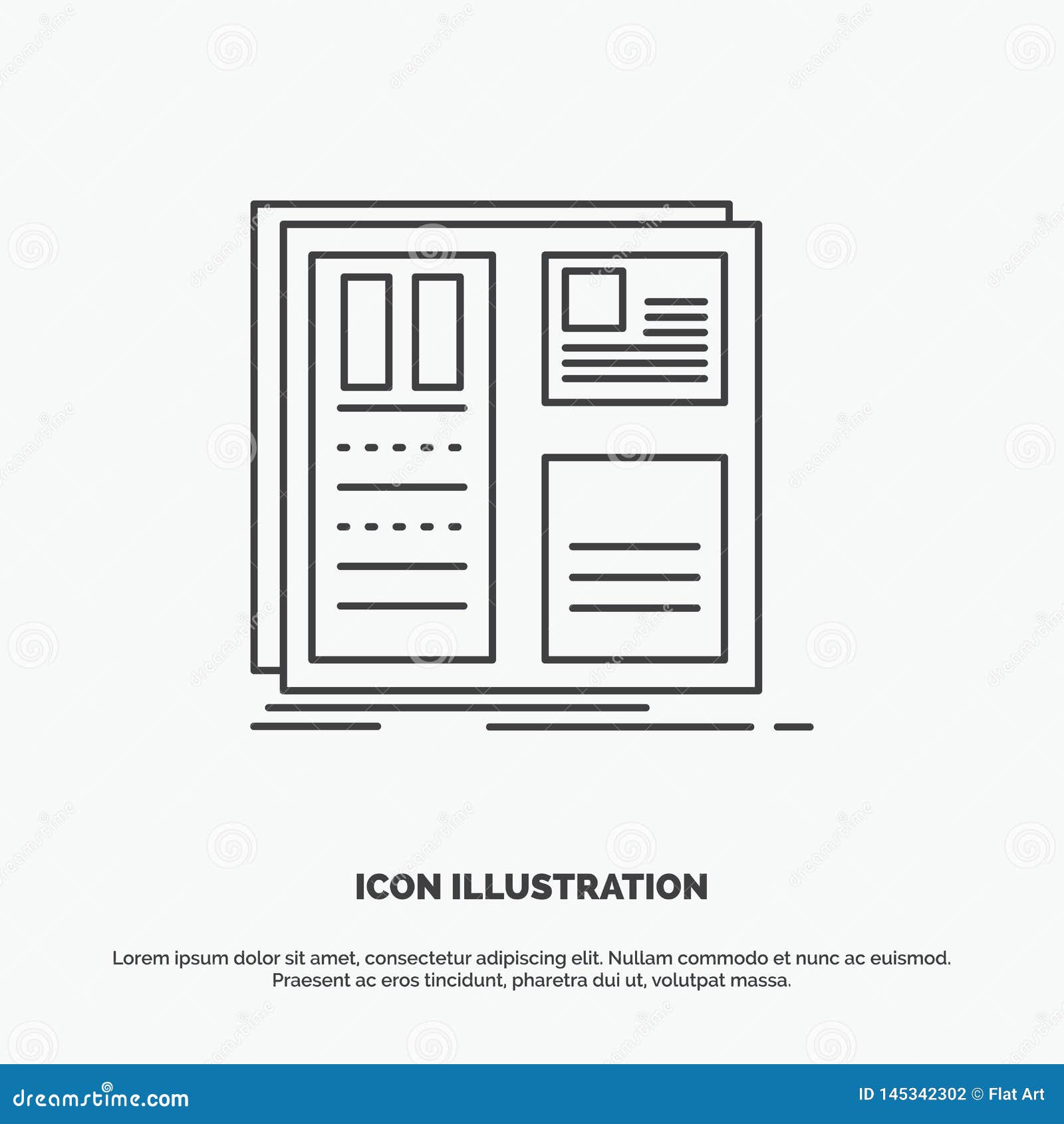 Design, Grid, Interface, Layout, Ui Icon. Line Vector Gray Symbol for UI and UX, Website or ...
