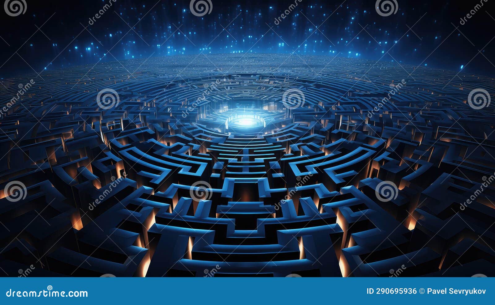 Mosaic Labyrinth Of Theseus Of Salzburg, Austria, Gold Illustration ...