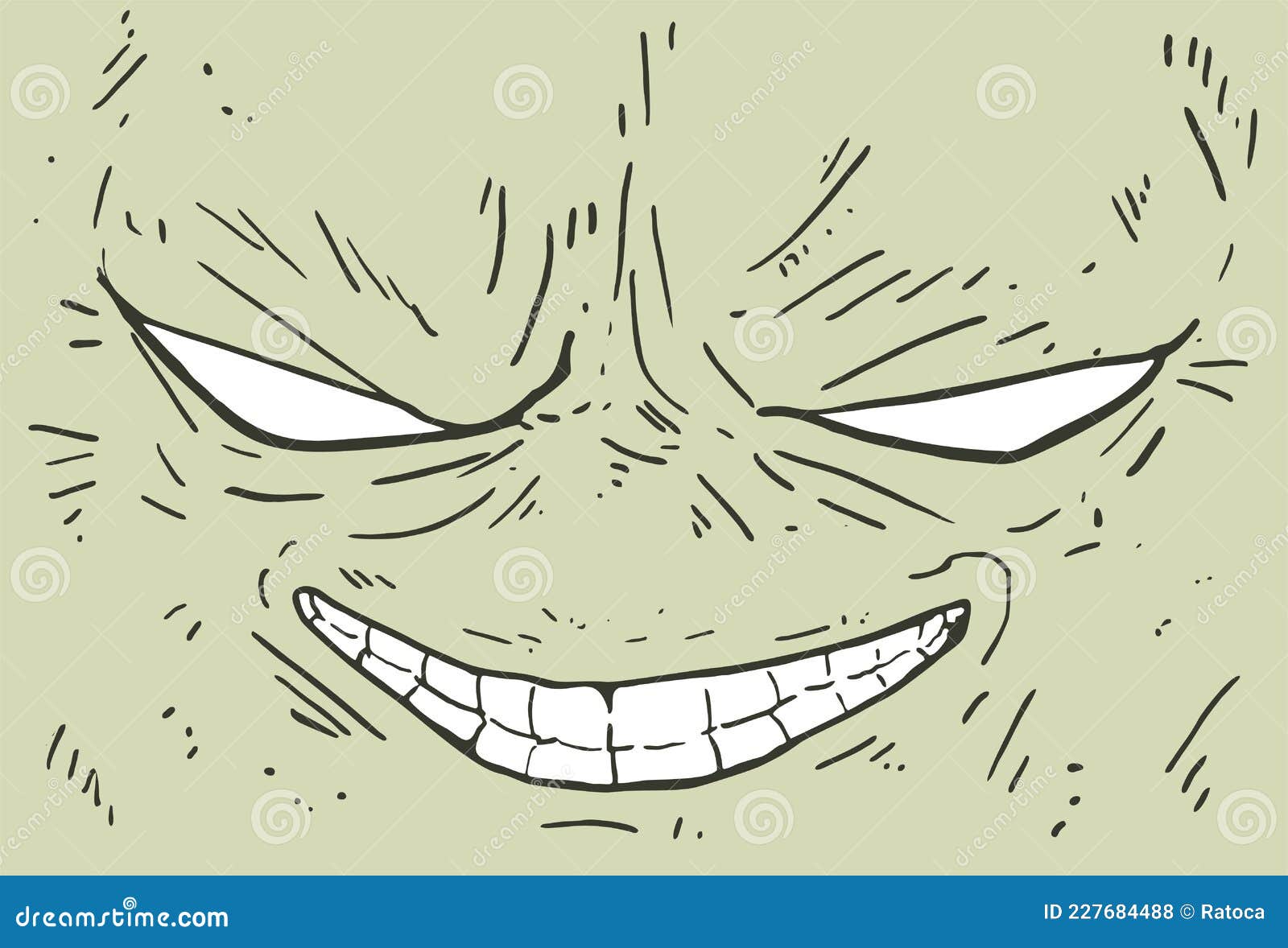 Design of Grinning Evil Face Stock Vector - Illustration of monster ...