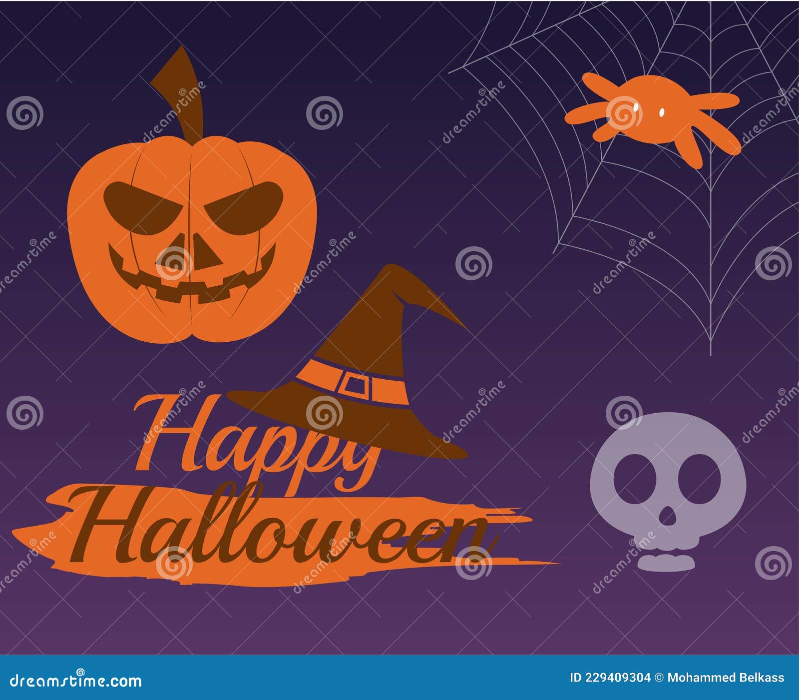 Design Halloween Day 31 October Event Dark Illustration Spider and ...