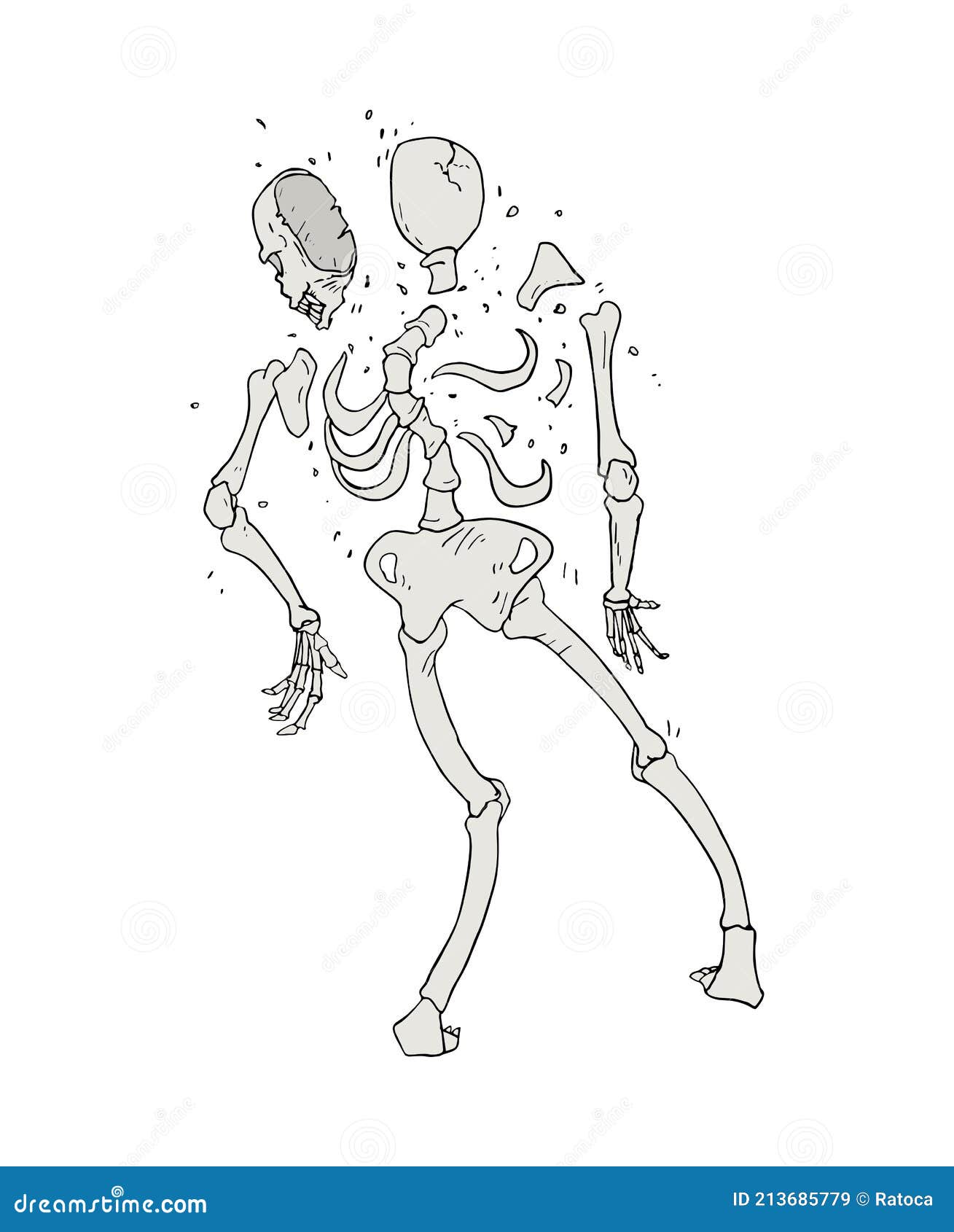 Broken skeleton draw stock vector. Illustration of people - 213685779