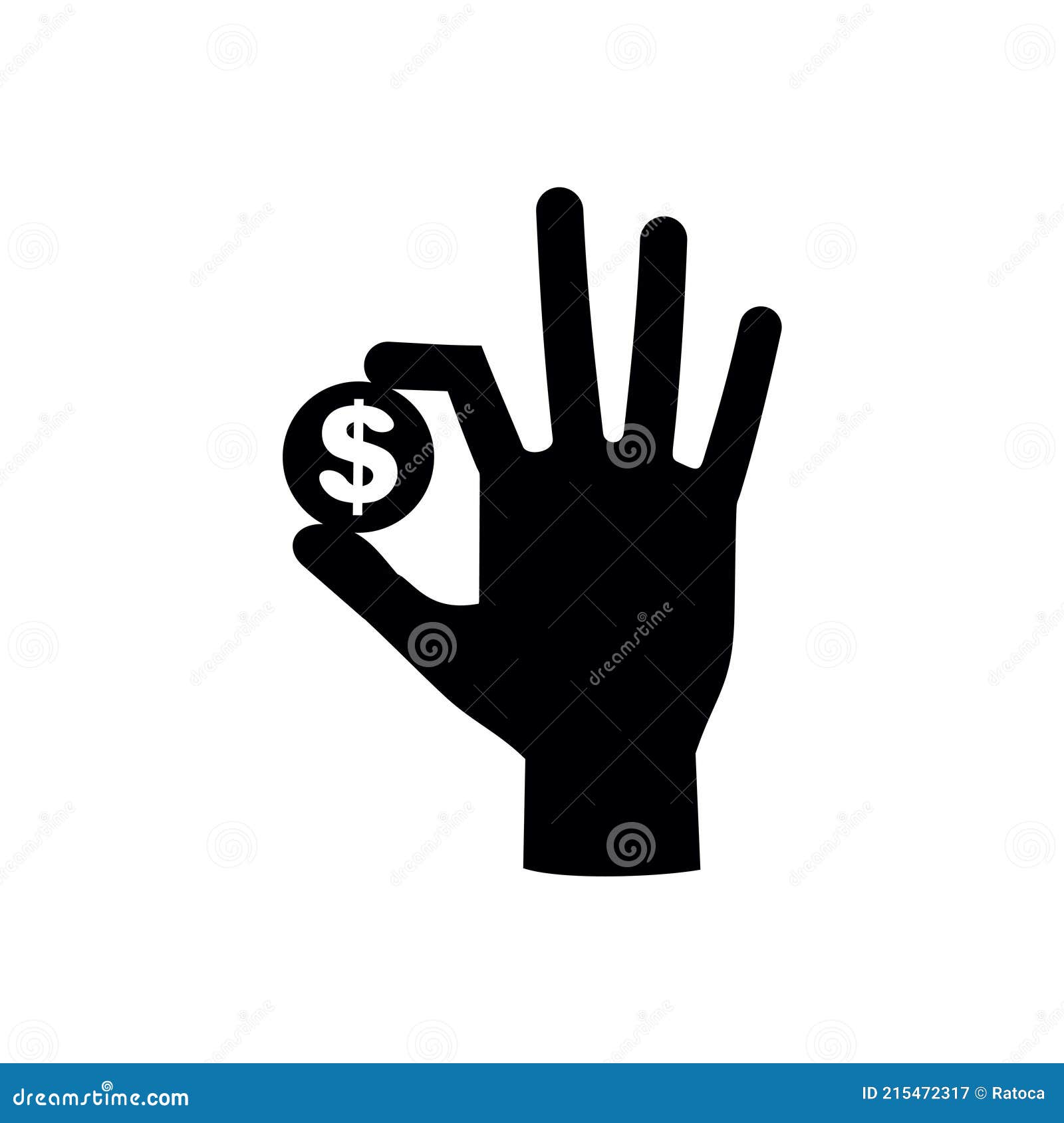 Design of Hand with Coin Symbol Stock Vector - Illustration of digital ...