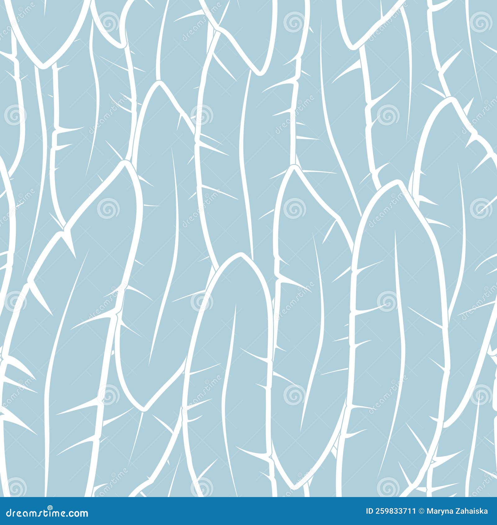 Pattern of Blue Feathers with a White Border. Stock Vector ...