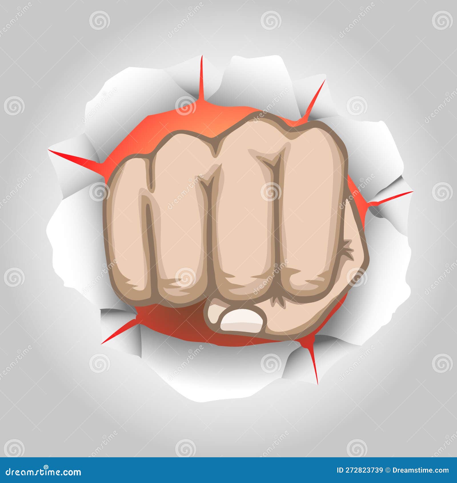 Design Hand, Fist Punching or Hitting. Vector Illustration Stock Vector ...