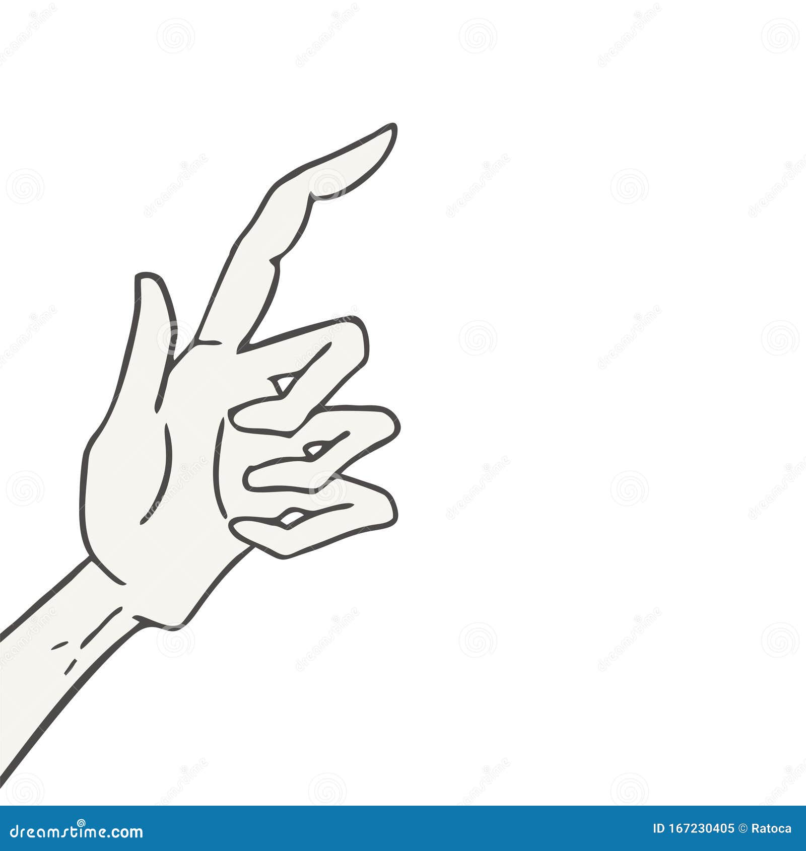 Design of Hand Witn Long Finger Stock Vector - Illustration of index ...