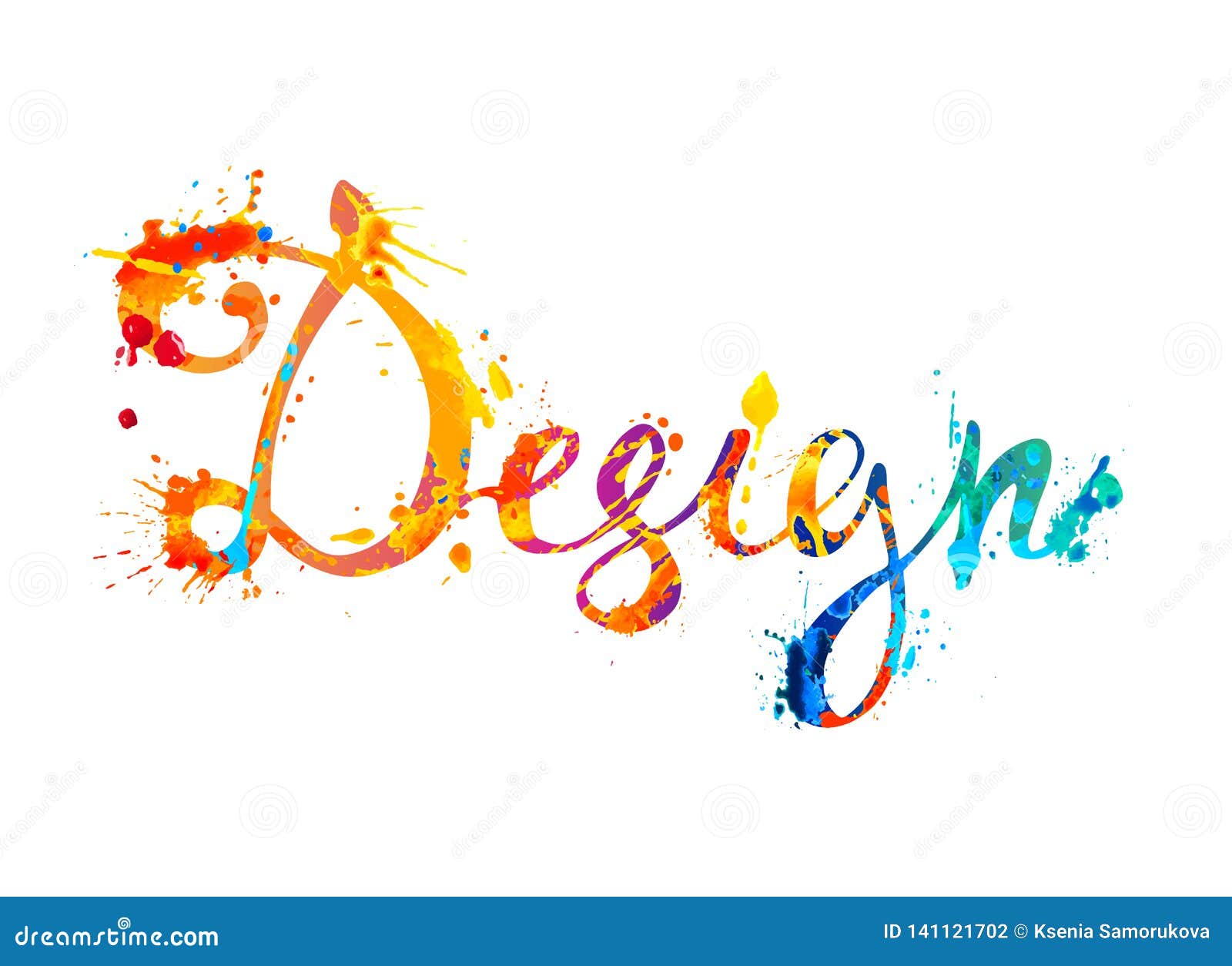 Design. Hand Written Word of Splash Paint Stock Vector - Illustration ...