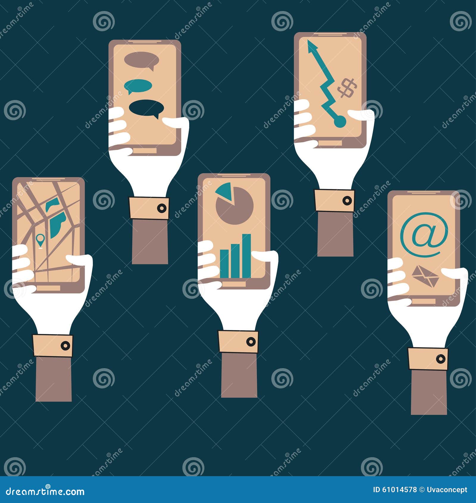 Design Hands Holding Smartphones Stock Vector - Illustration of mobile ...