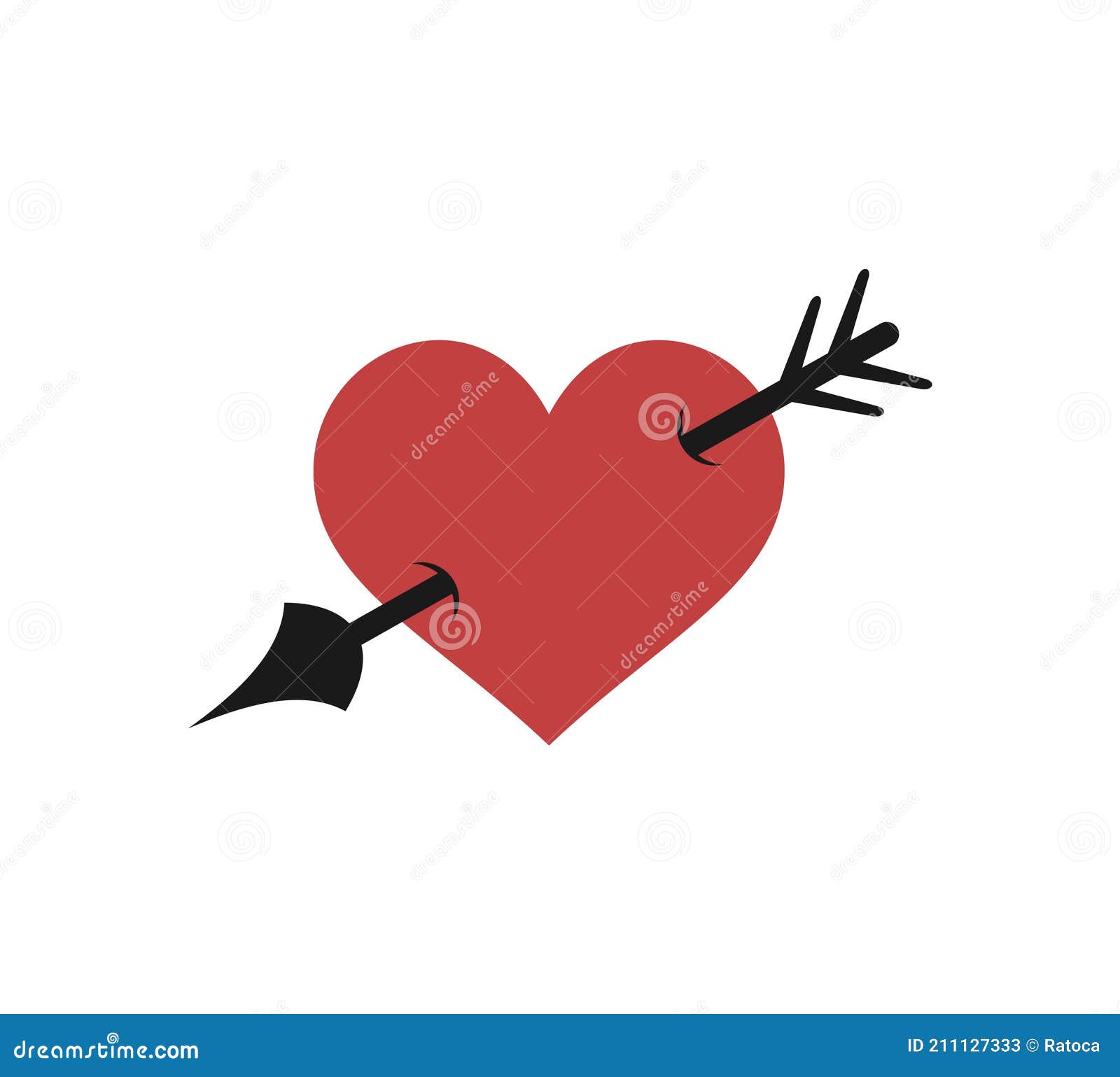 Design of Heart with Arrow Illustration Stock Vector - Illustration of ...